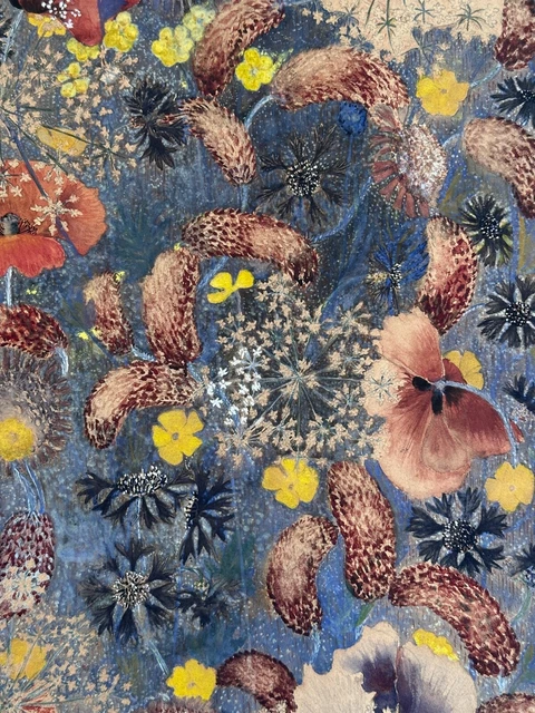 GEMÄLDE ANTIK STILLLEBEN Mohn Blumen Karton Tapisserie Kobolde Paris ...