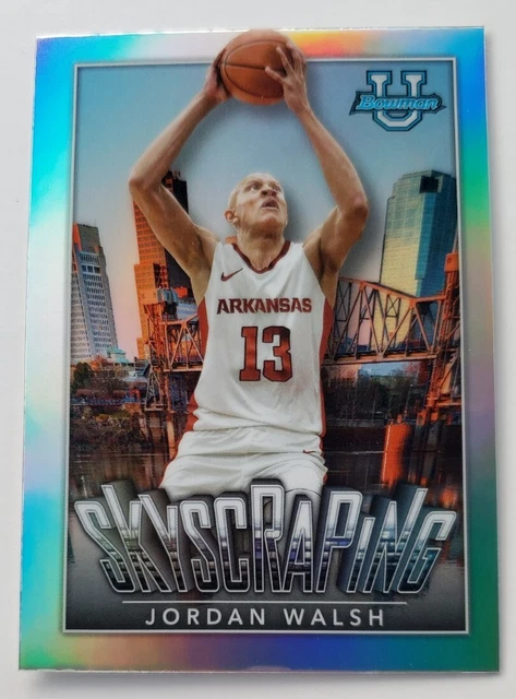 2023 BOWMAN U SkyScraping Jordan Walsh Arkansas Razorbacks Refractor S ...
