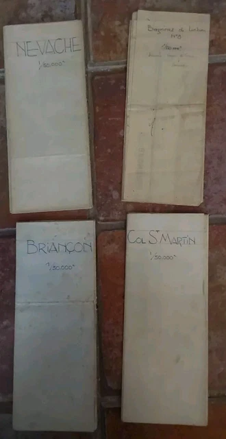 4 ANCIENNES CARTES Ign 40/50 Nevache Bagneres Luchon Col St Martin ...