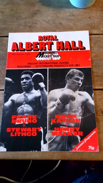 ROYAL ALBERT HALL Boxing Souvenir Programme Frank Bruno/Mark Kaylor ...