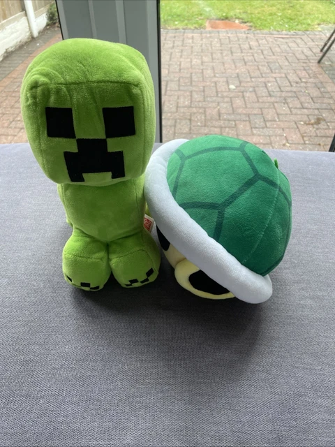 MINECRAFT CREEPER STUFFED toy + super mario green shell turtle bundle🟢 ...