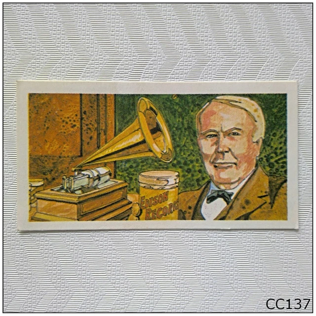 BROOKE BOND INVENTORS & Inventions #35 Thomas Alva Edison Tea Card ... BROOKE BOND INVENTORS & Inventions #35 Thomas Alva Edison Tea Card ...