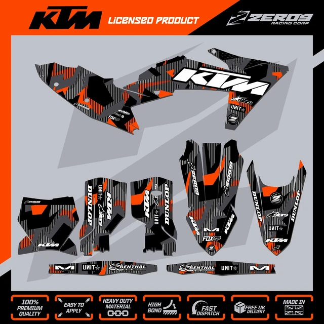 KTM MX GRAPHICS Kit Motocross Graphics SX SXF EXC EXCF 125-500 LAZR BLK ...