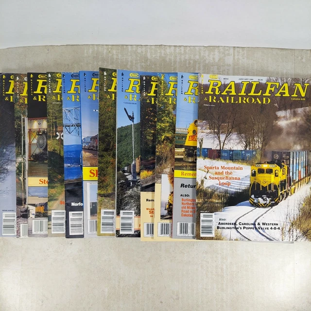 RAILFAN & RAILROAD Magazine Complete Vol 14 Nos 1-12 Jan-Dec 1995 12 ...