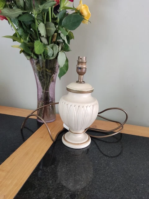 VINTAGE BHS MID Century Cream Porcelain Table Bedside Lamp 11.1" tall ...