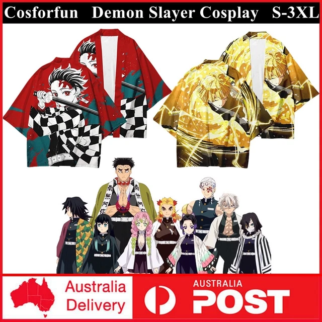 DEMON SLAYER COSPLAY Costume Kimetsu no Yaiba Cloak Kimono Robe Yukata ...