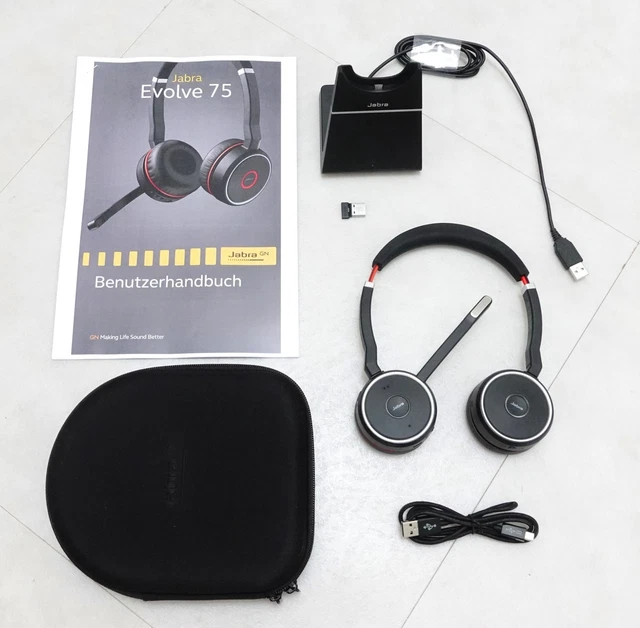 JABRA EVOLVE 75 Headset, Ladestation, Stereo, MS-Teams, USB-A EUR 99,00 - PicClick DE