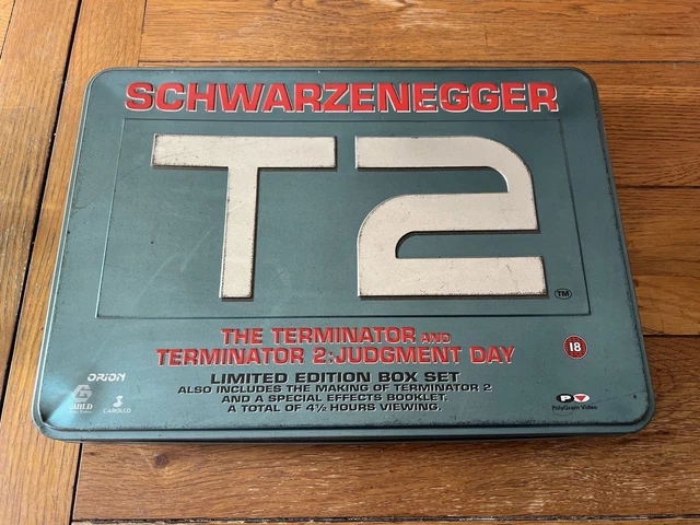 VINTAGE T2 TERMINATOR 2 Double VHS BOX SET Metal Steel Tin LIMITED ...