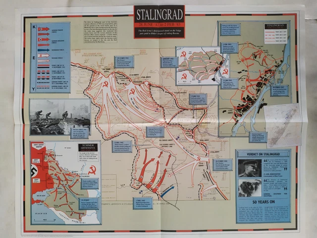 STALINGRAD WW2 CAMPAIGN Map Wallchart by Marshall Cavendish Published ...