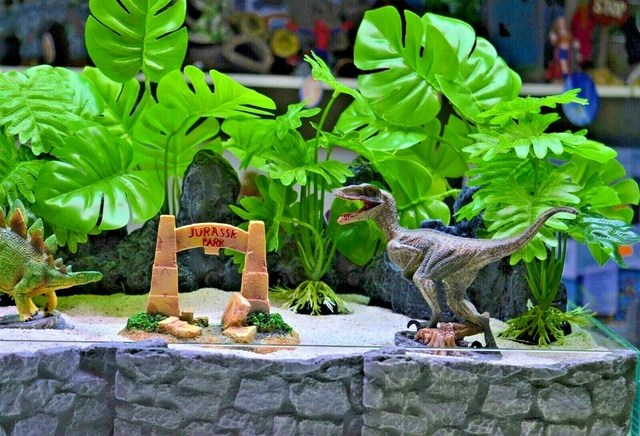 JURASSIC PARK DINOSAUR T- Rex Gates Aquarium Bridge Fish Tank Ornament ...
