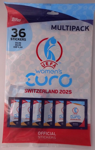 TOPPS UEFA WOMEN'S Euro 2025 Official Collection Multipack: 36 Stickers ...