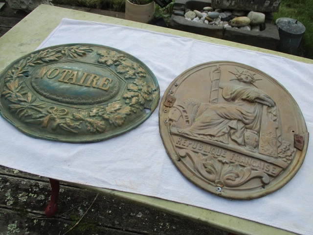PLAQUES NOTAIRE ANCIENNES, enseignes office notariales en laiton ou ...