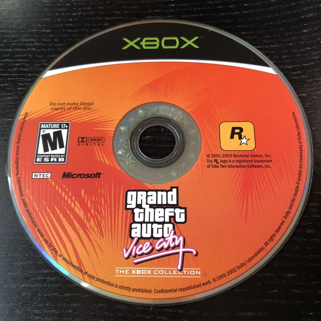 GRAND THEFT AUTO Vice City (Microsoft Xbox 2003) - DISQUE SEULEMENT ...