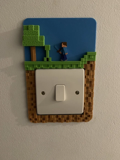 MINECRAFT SCENE LIGHT Switch Surround. 3D Printed £19.95 - PicClick UK
