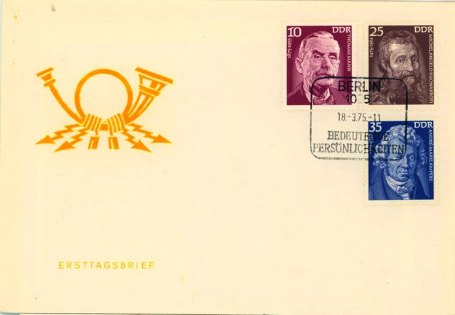 27-ERSTTAGSBRIEF PERSÖNLICHKEITEN THOMAS Mann-Michelangelo-Ampére ...