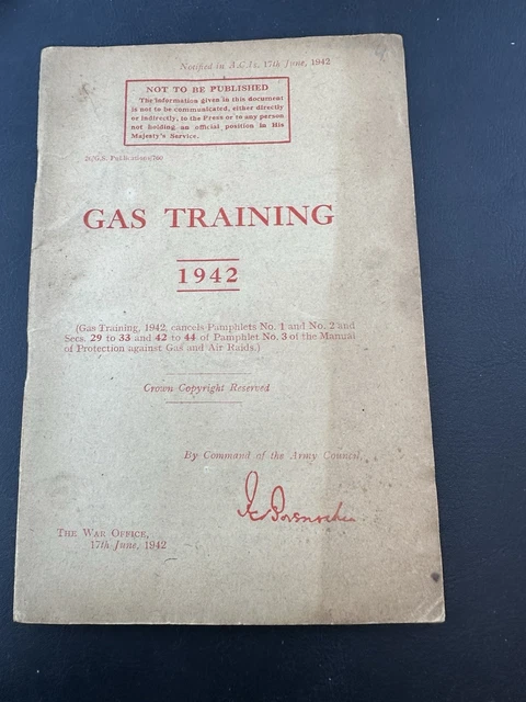 WW2 BRITISH ARMY Small Arms Training Gas Training 1942 Good Used £15.00 ...