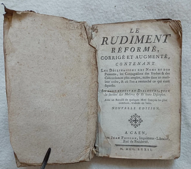 LE RUDIMENT RÉFORMÉ, Corrigé et Augmenté 1772 ENSEIGNEMENT PÉDAGOGIE ...