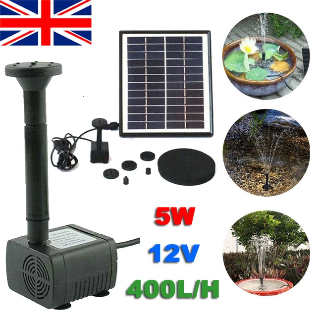 SOLAR PANEL POWERED Water Feature Pump Garden Pool Pond Fish Aquarium ...