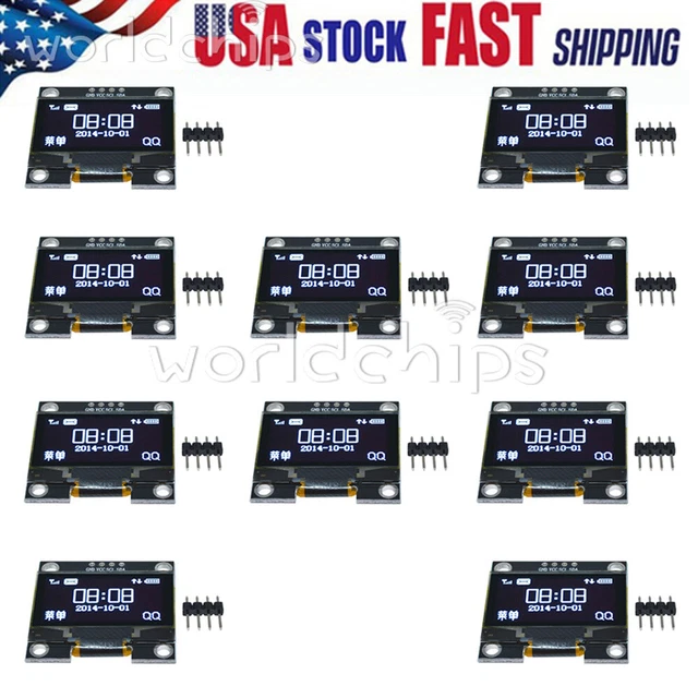 1-10PCS 1.3IN 4PIN White OLED LCD Display Module IIC I2C 128x64 For ...