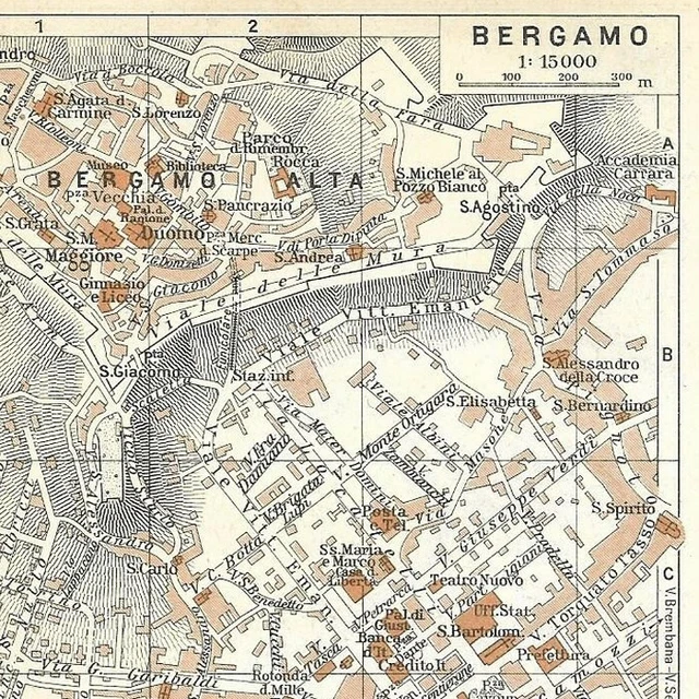 BERGAME BERGAMO -- Italie Europe Plan ville - Carte ancienne 1956 EUR 5 ...