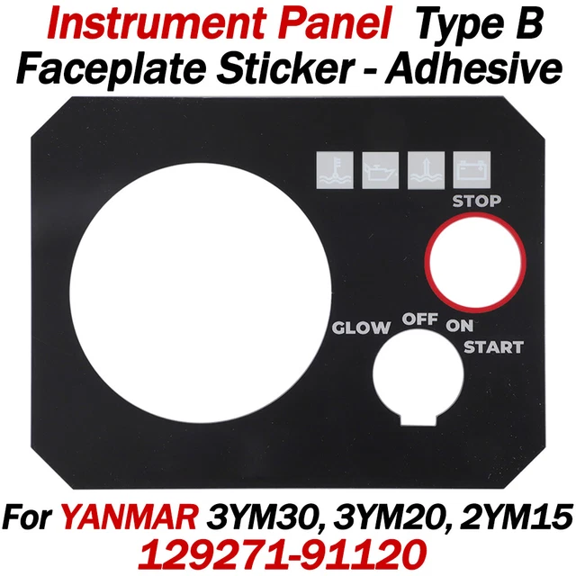 FOR YANMAR ENGINE Instrument Panel Type B Faceplate Sticker 3YM30 3YM20 ...