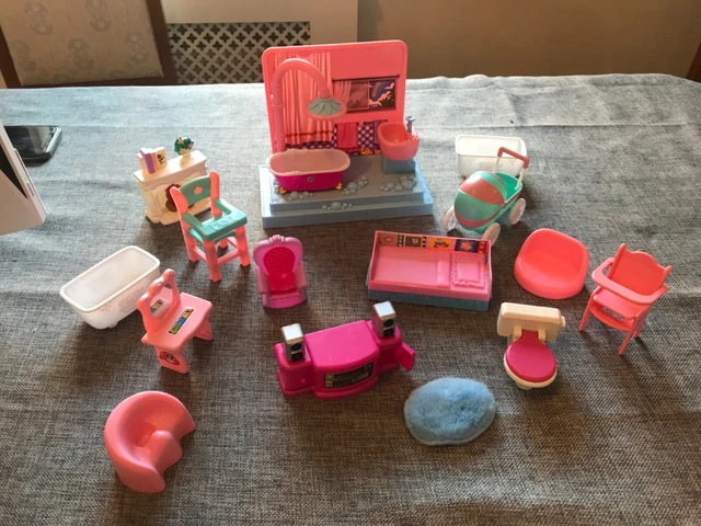 SMALL DOLLS PLASTIC Furniture For Dolls House Play Bundle Joblot £19.99 ...