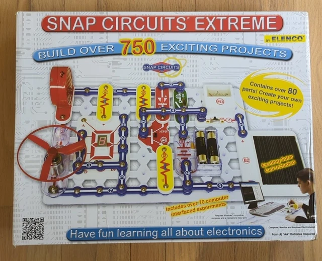 SNAP CIRCUITS EXTREME by Elenco over 750 projects complete 80 parts 5 ...
