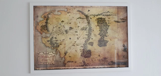 LORD OF THE Rings map of middle earth A3 Framed Poster The Hobbit ...