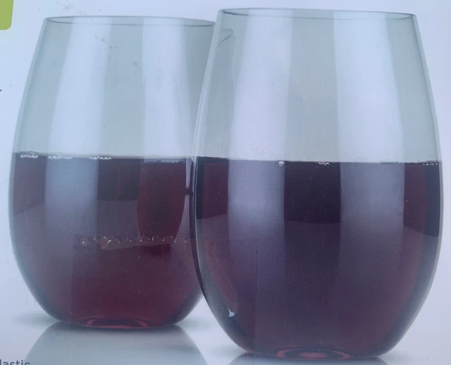 TRUE FLEXI WINE Glass Set 8 oz. Clear Plastic Pack of 2 NEW Durable ...