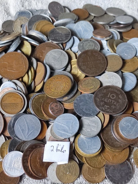 LOT DE 2 kilos de pièces de monnaie étrangères EUR 27,00 - PicClick FR
