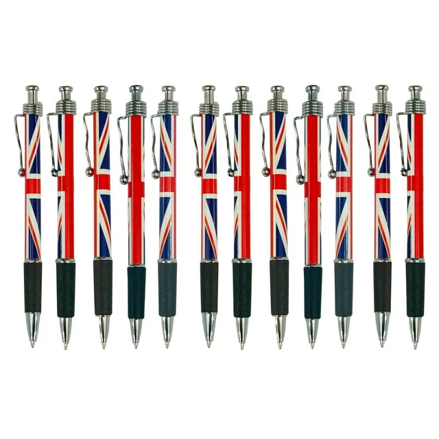 UNION JACK FLAG Retractable Ballpoint Pens Set Collectable Souvenir ...