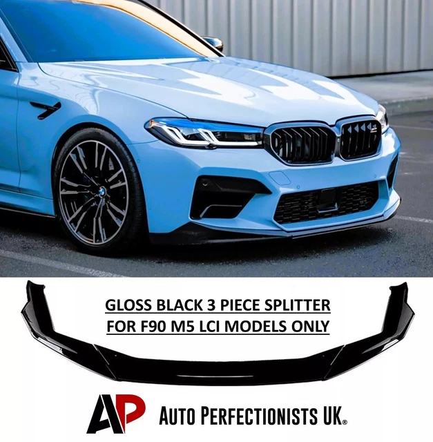 BMW M5 F90 LCI Gloss Black Front Splitter Spoiler Lip Wing Body Kit ...