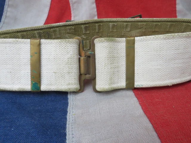 WWII / 1950'S British Military 1937 Pattern Webbing Belt, Blanco'd ...