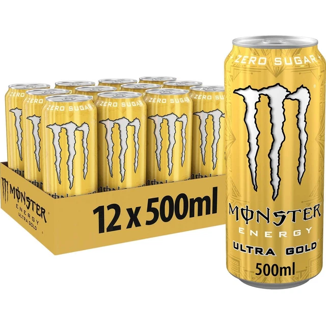 MONSTER ENERGY ULTRA Gold, Sugar Free Energy Drink, (Pack of 12) EUR 21 ...