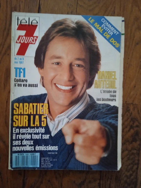 MAGAZINE TÉLÉ 7 jours de 1987 - Patrick Sabatier, Daniel Auteuil EUR 5,00 - PicClick FR