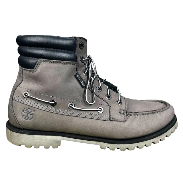 TIMBERLAND MEN’S OAKWELL Grey Nubuck Leather Moc Toe Chukka Boots Size ...