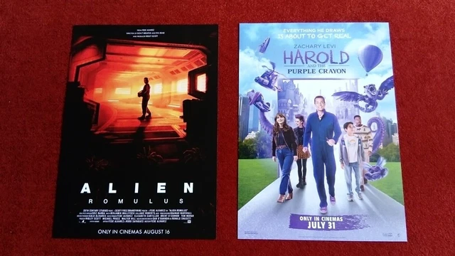 ALIEN ROMULUS & Harold and The Purple Crayon original A3 Cinema Posters ...