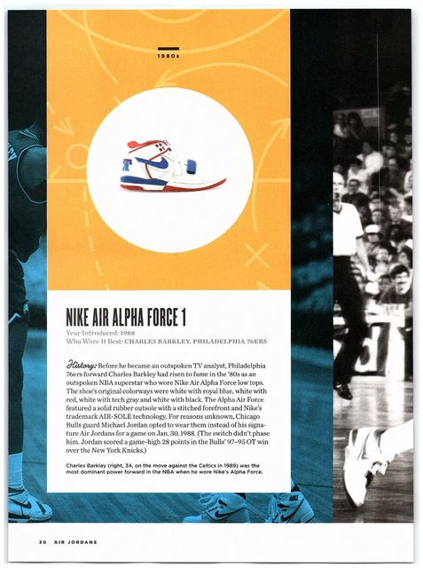 ICONIC BASKETBALL SHOE Nike Air Alpha Force 1 Phil 76ers Magazine ...