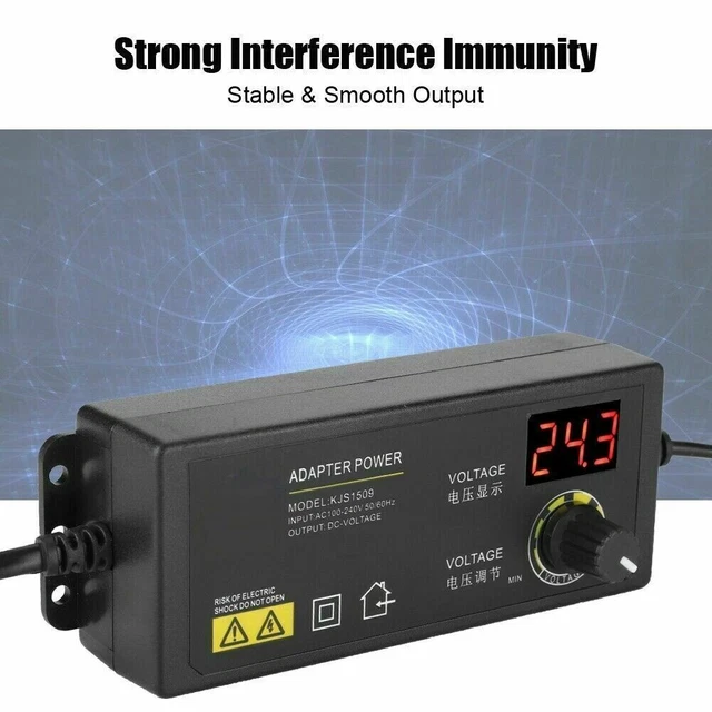 ADAPTATEUR ALIMENTATION R??GLABLE Tension 3 ?? 36V Interrupteur AC/DC avec Affic EUR 27,37 ...