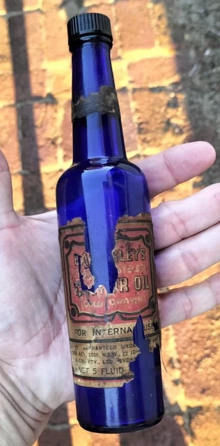 SCARCE BARDSLEY'S COBALT Blue Castor Oil Bottle Sydney New South Wales ...