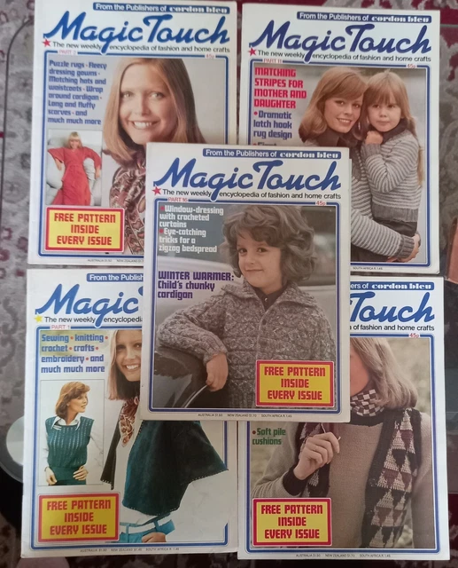 VINTAGE MAGIC TOUCH five Magazines complete with patterns & Poster ...