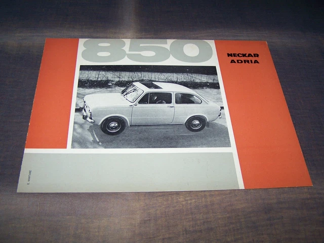 TOPRARITÄT HERRLICHER PROSPEKT Neckar 850 Adria von 1966 NSU Fiat ...