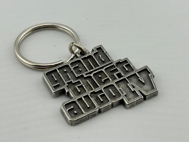 GRAND THEFT AUTO GTA IV 4 Logo Metal RARE PROMO Rockstar Games Keychain ...