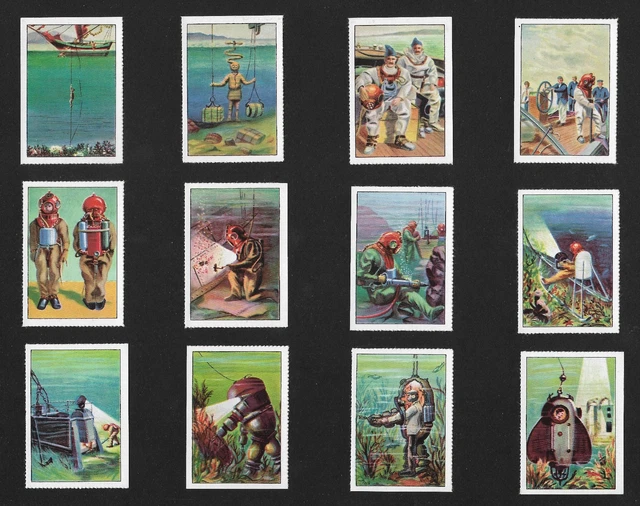 NEU SELTEN! POSTER Briefmarken U-Boot Werke Taucher Tiefsee Taucher ...
