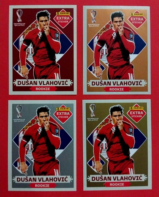 PANINI EXTRA STICKER Qatar 2022 DUSAN VLAHOVIC Full Set BASE BRONZE ...