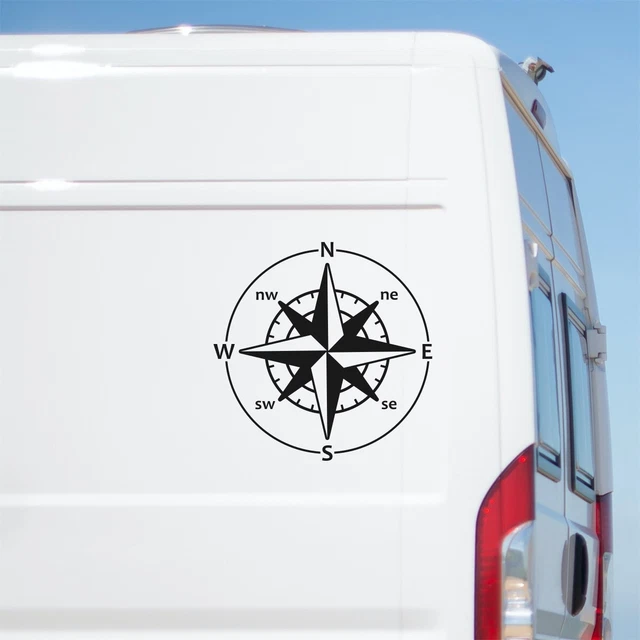 COMPASS STICKER LARGE Caravan Motorhome Camper Van Horsebox 4X4 Truck ...