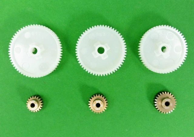 PINION & SPUR Gear combo for Tamiya TT01 TT01E 1:10 RC car - kit has 6 ...