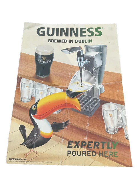 ORIGINAL GUINNESS TOUCAN Poster Wall Chart Retro Brewed In Dublin 30 X ...