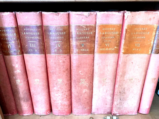 NOUVEAU LAROUSSE ILLUSTRÉ en 8 volumes C. Augé Provenance Bibliothèque ...