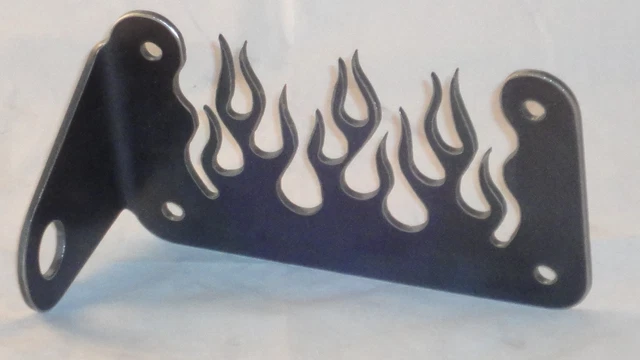 HORIZONTAL SIDE MOUNT license plate holder FLAME custom chopper Harley ...